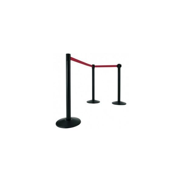 MO-938410 - POSTE METALICO NEGROS ECO 95CM C/RETRACTIL 200CM NEGRA